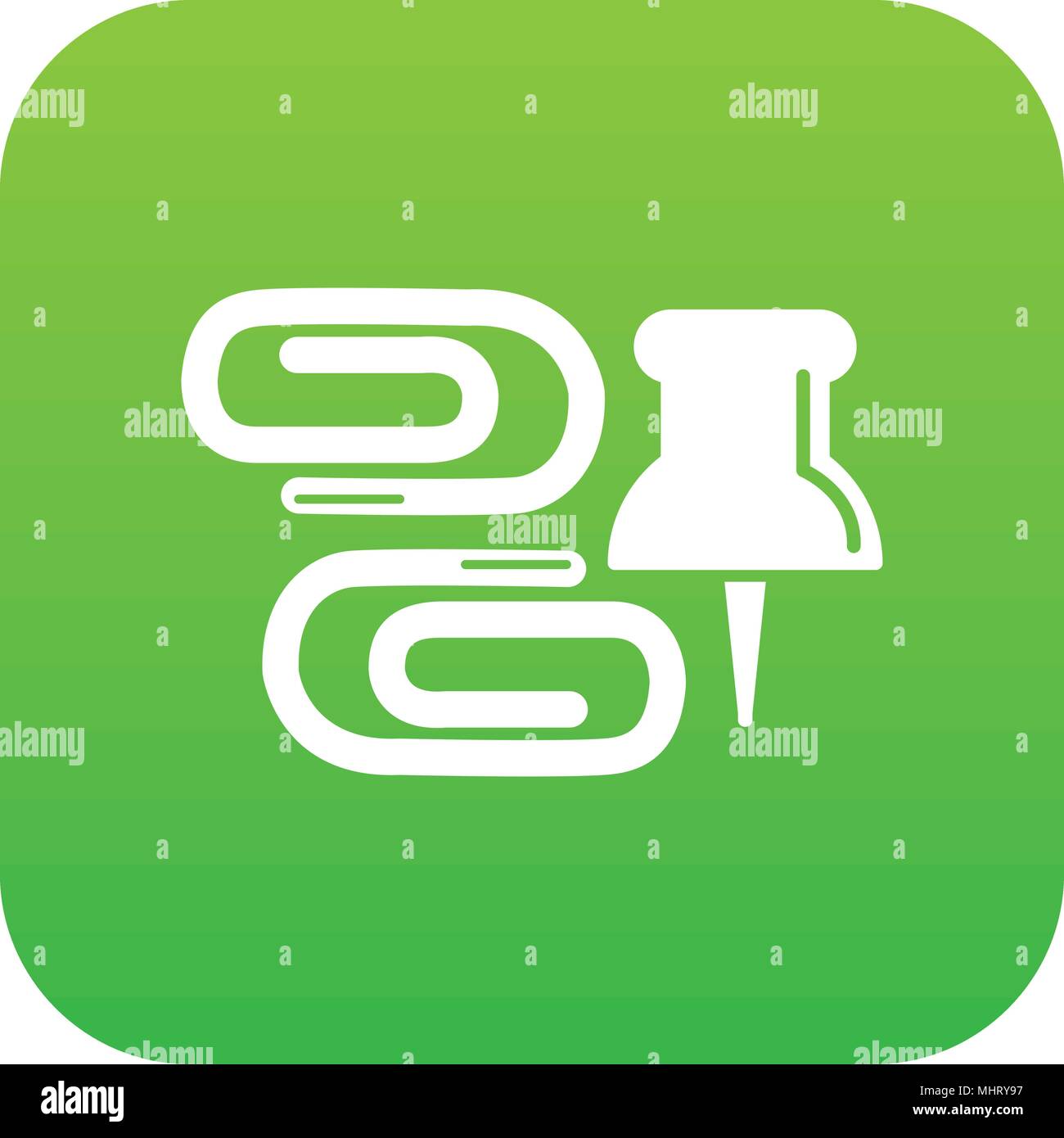 Paper clip icon green vector Stock Vector Image & Art - Alamy