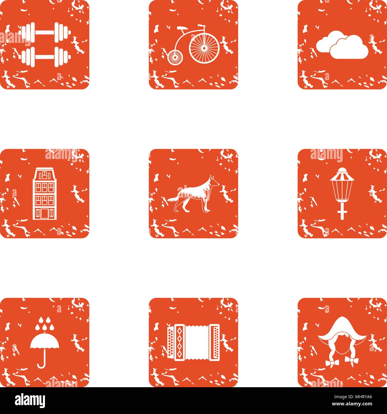 German care icons set, grunge style Stock Vector Image & Art - Alamy