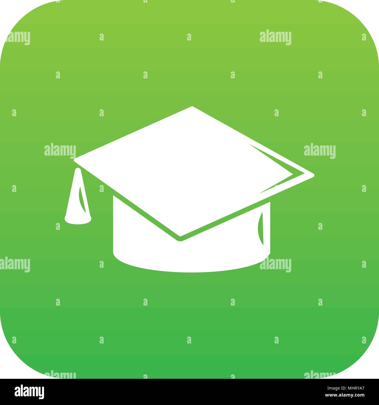 Graduation cap icon green vector Stock Vector Image & Art - Alamy