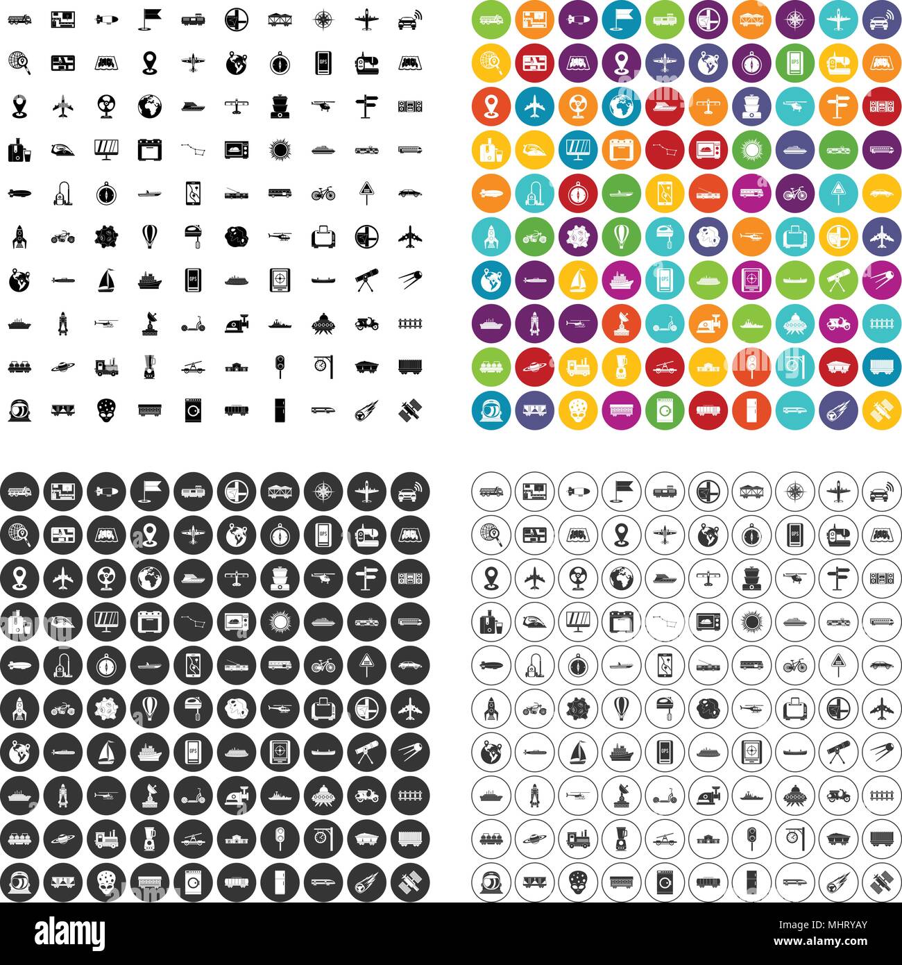 100 technology icons set vector variant Stock Vector Image & Art - Alamy