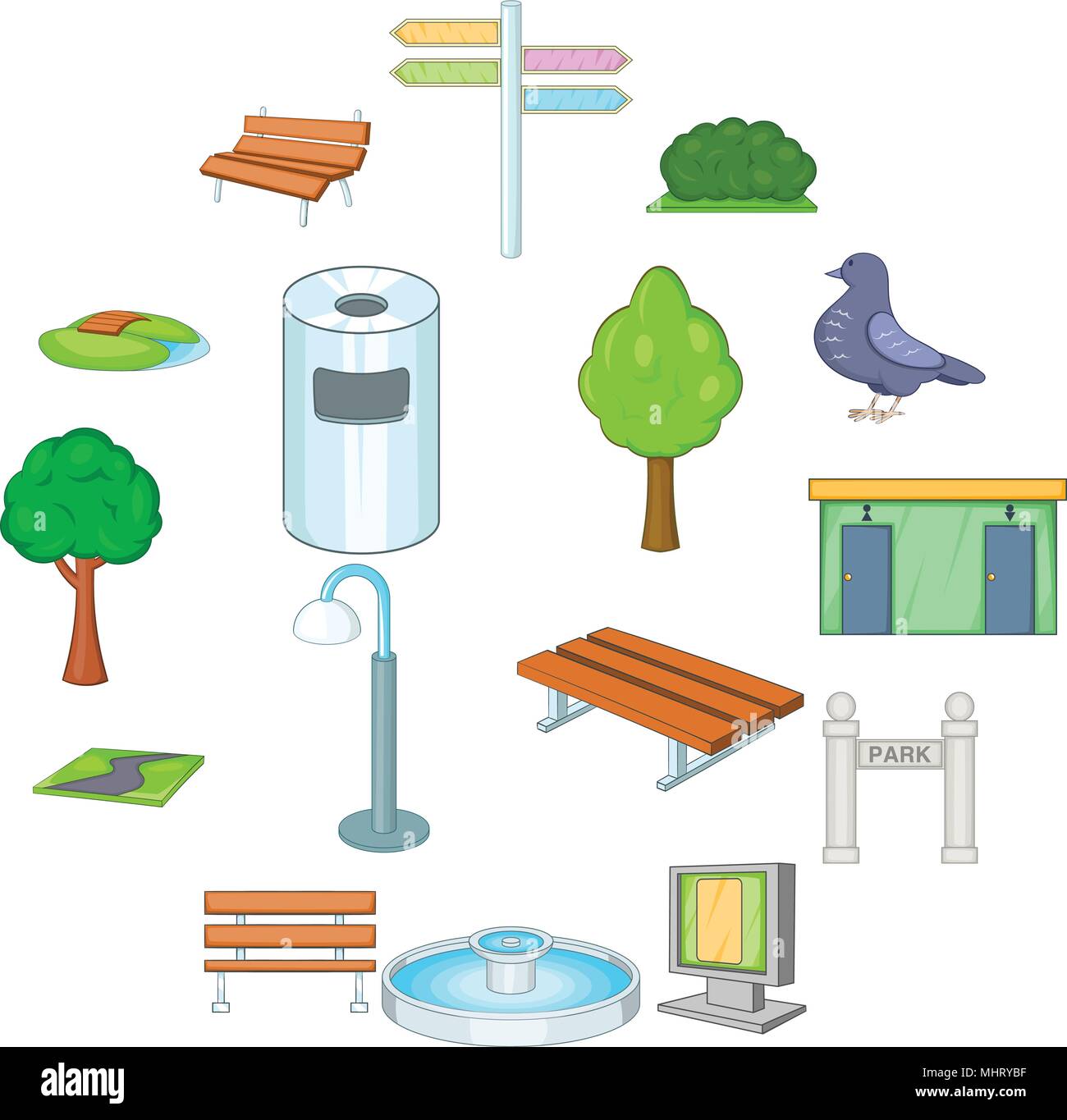 Park icons set, cartoon style Stock Vector Image & Art - Alamy