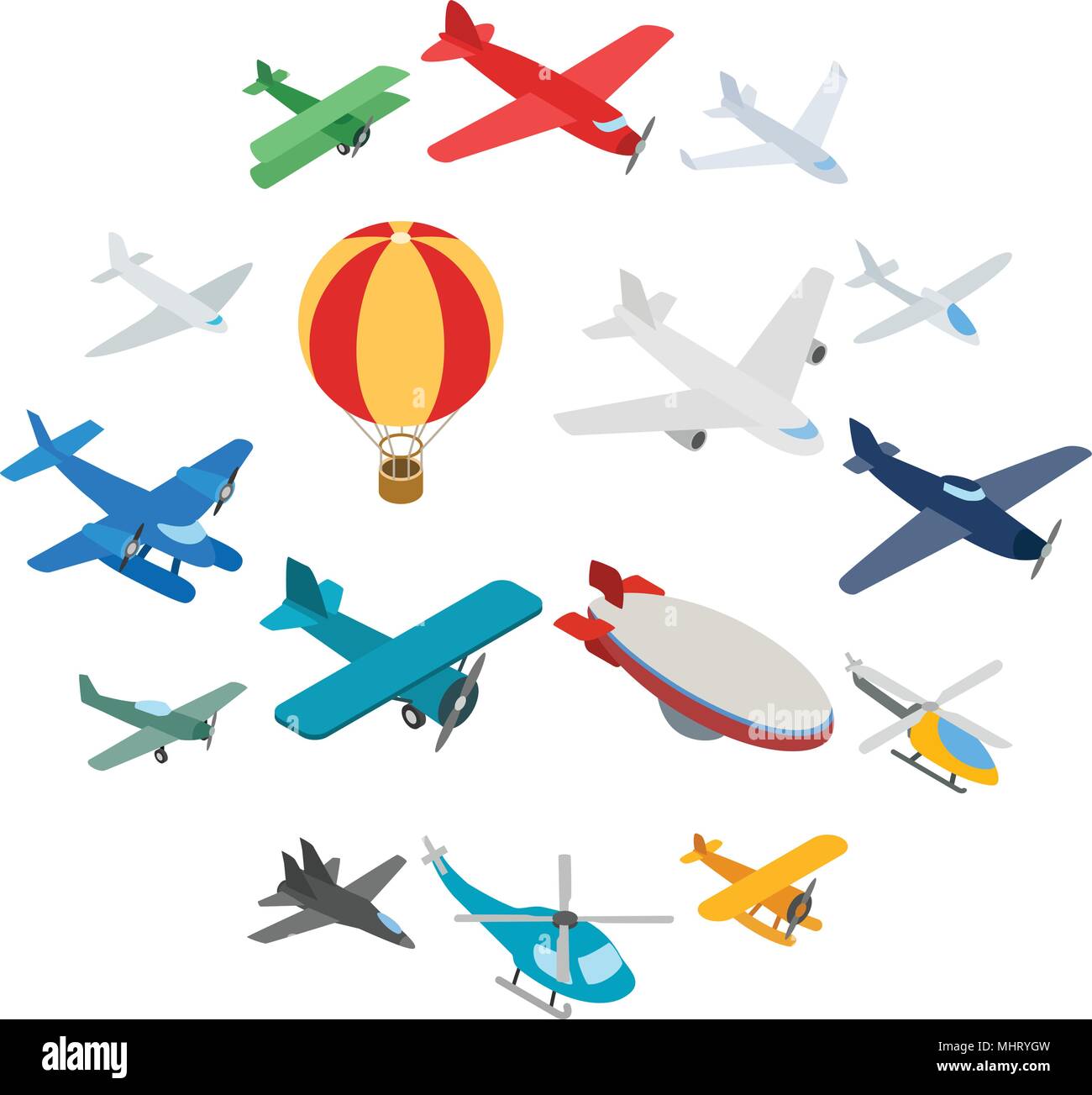 Aviation icons set, isometric 3d style Stock Vector Image & Art - Alamy