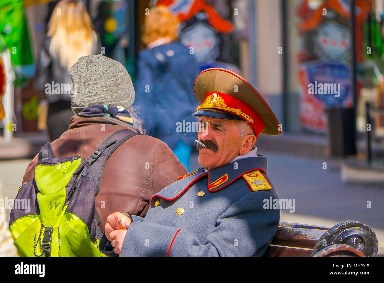 MOSCOW, RUSSIA- APRIL, 24, 2018: View of unidentified man wearing ...