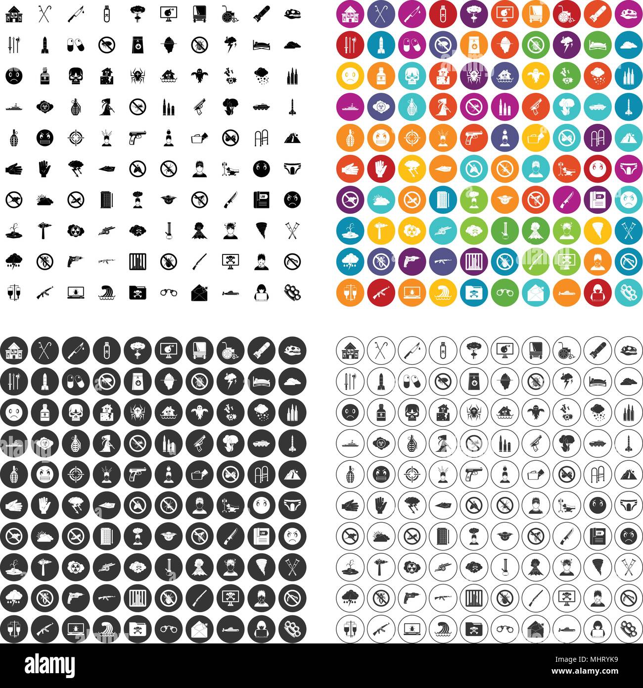 100 tension icons set vector variant Stock Vector Image & Art - Alamy