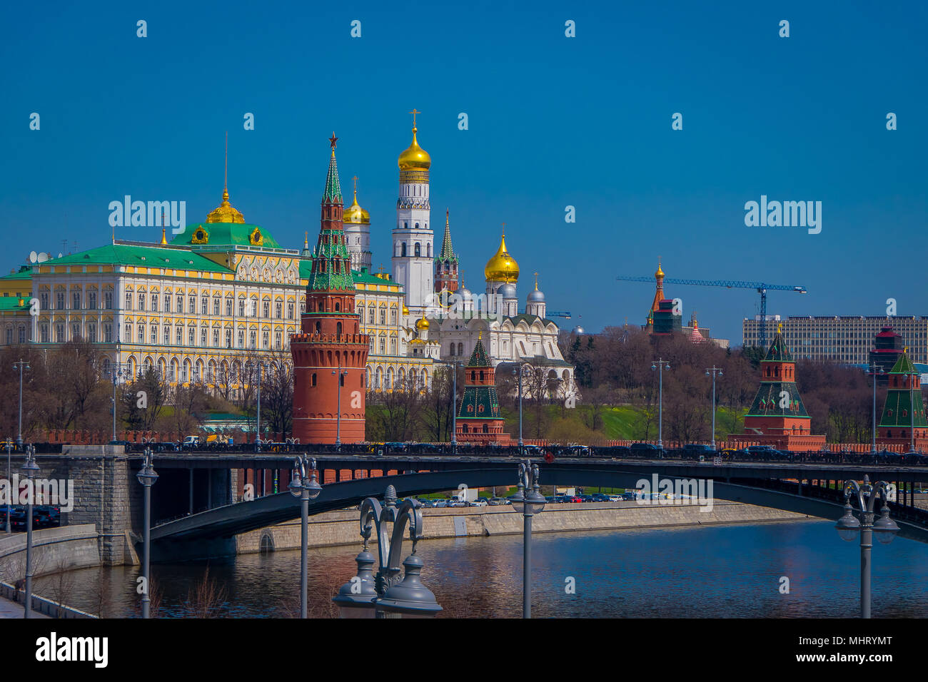 MOSCOW, RUSSIA- APRIL, 24, 2018: Outdoor view of the Red Square with ...