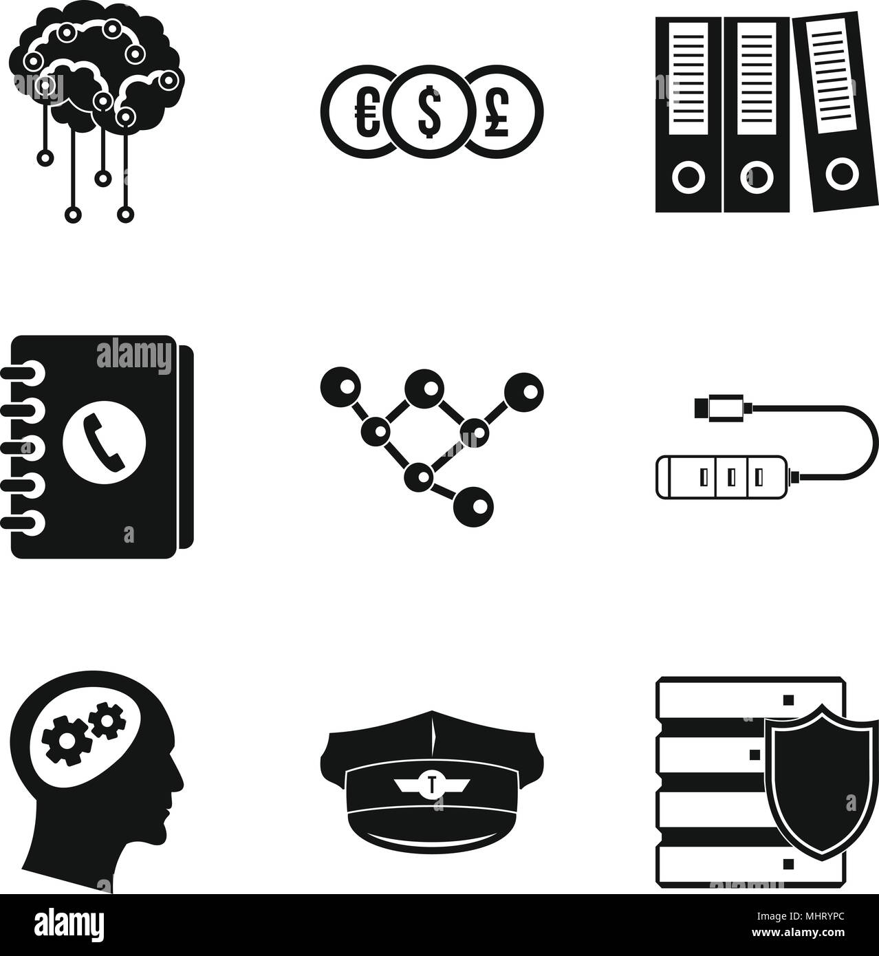 Work plan icons set, simple style Stock Vector Image & Art - Alamy