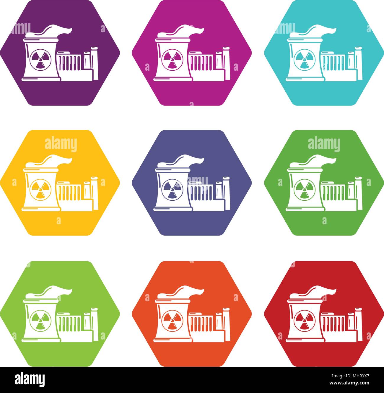 Atomic reactor icons set 9 vector Stock Vector Image & Art - Alamy