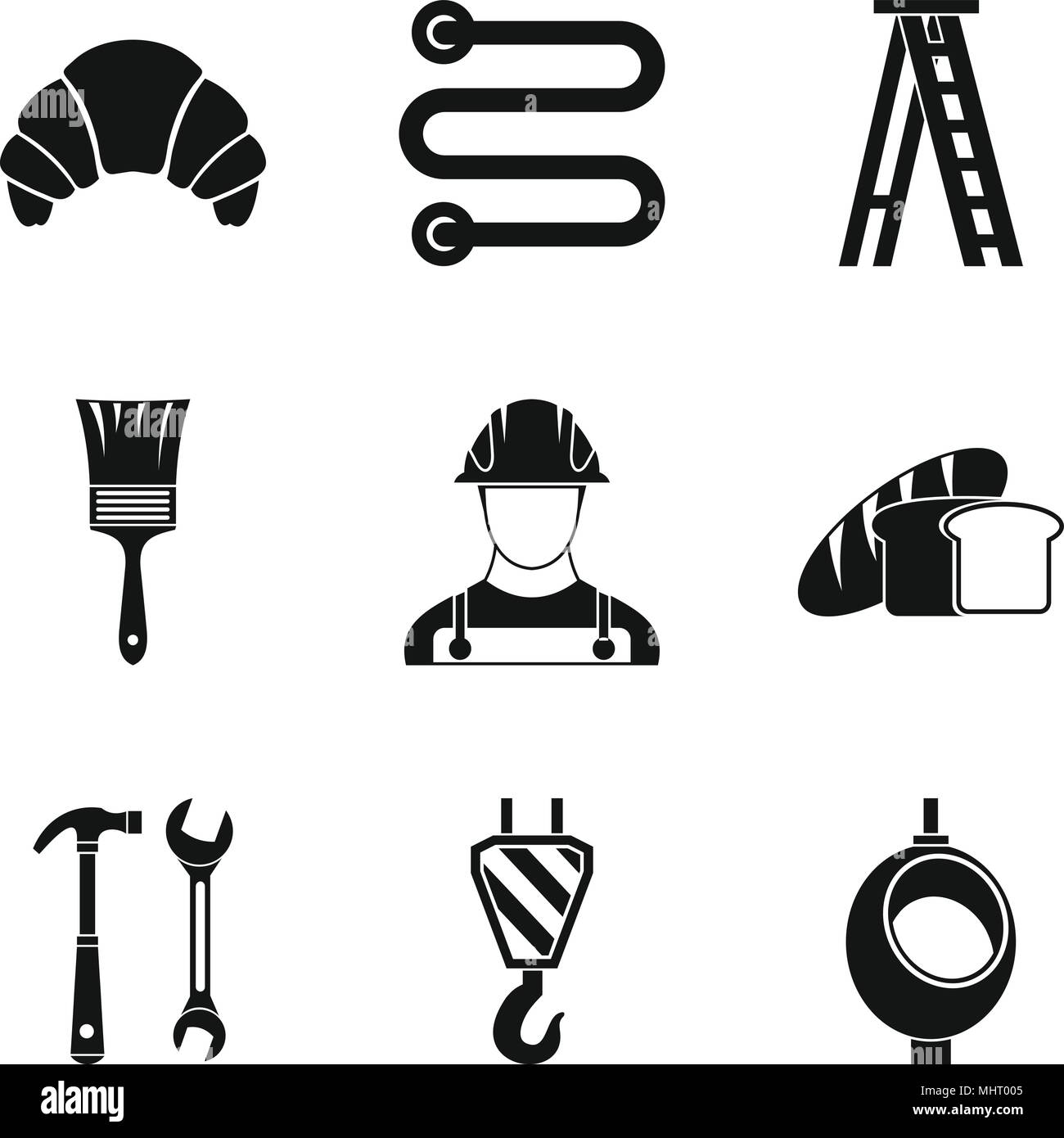 Professional activity icons set, simple style Stock Vector Image & Art ...