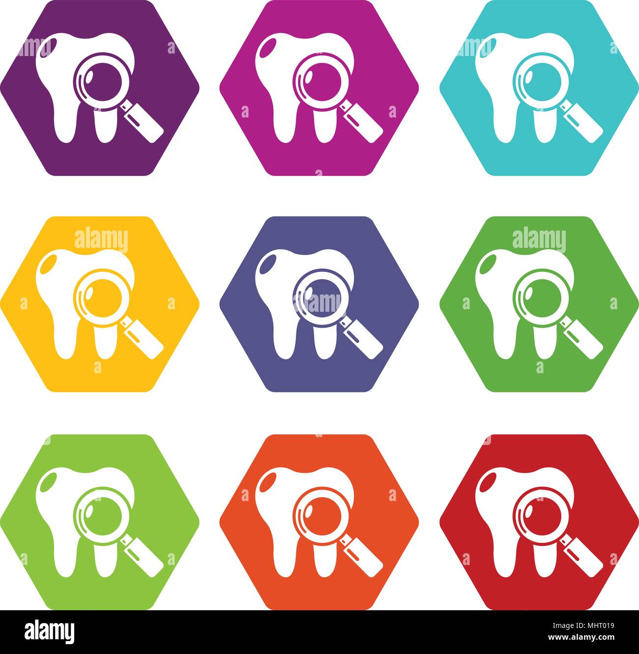 Dental examination icons set 9 vector Stock Vector Image & Art - Alamy
