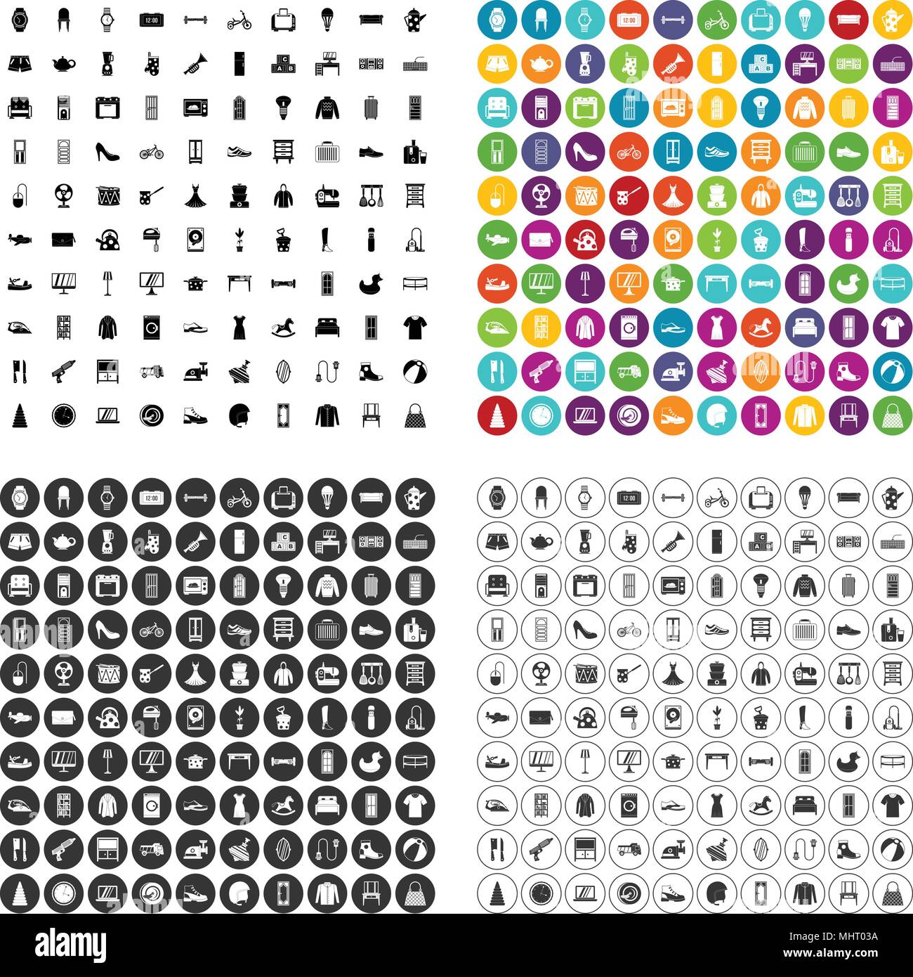 100 trade exhibition icons set vector variant Stock Vector Image & Art ...