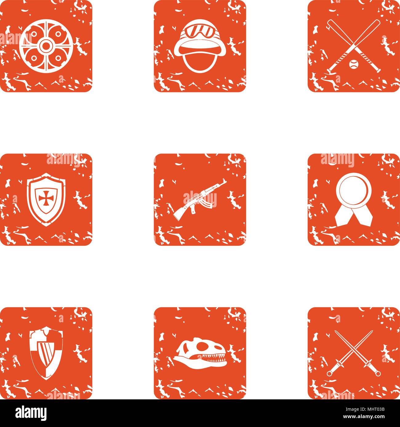 Medieval way icons set, grunge style Stock Vector Image & Art - Alamy