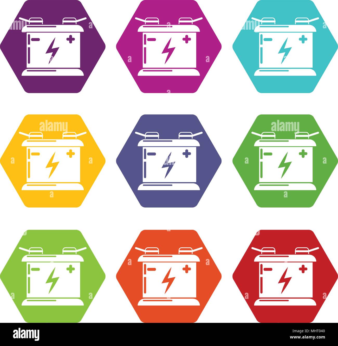 Accumulator icons set 9 vector Stock Vector Image & Art - Alamy