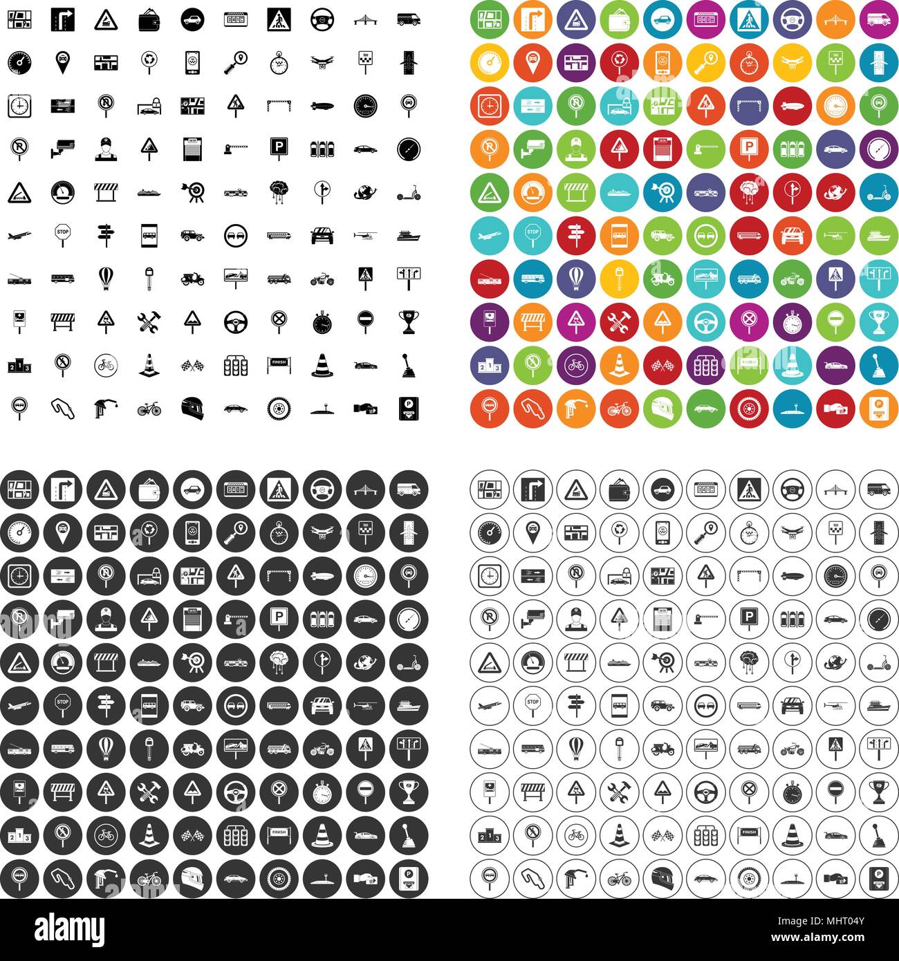 100 traffic icons set vector variant Stock Vector Image & Art - Alamy