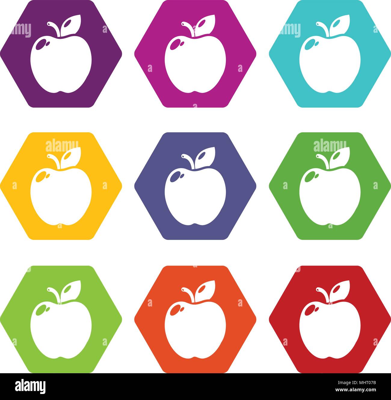 Apple icons set 9 vector Stock Vector Image & Art - Alamy