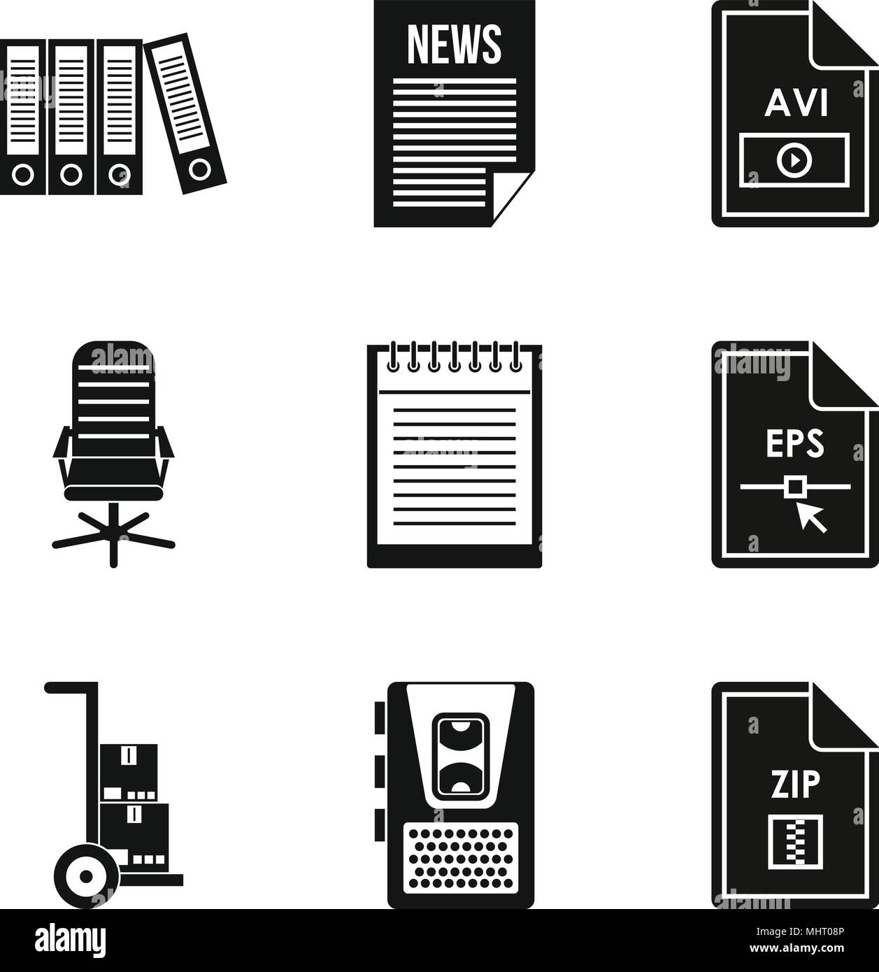 Main document icons set, simple style Stock Vector Image & Art - Alamy