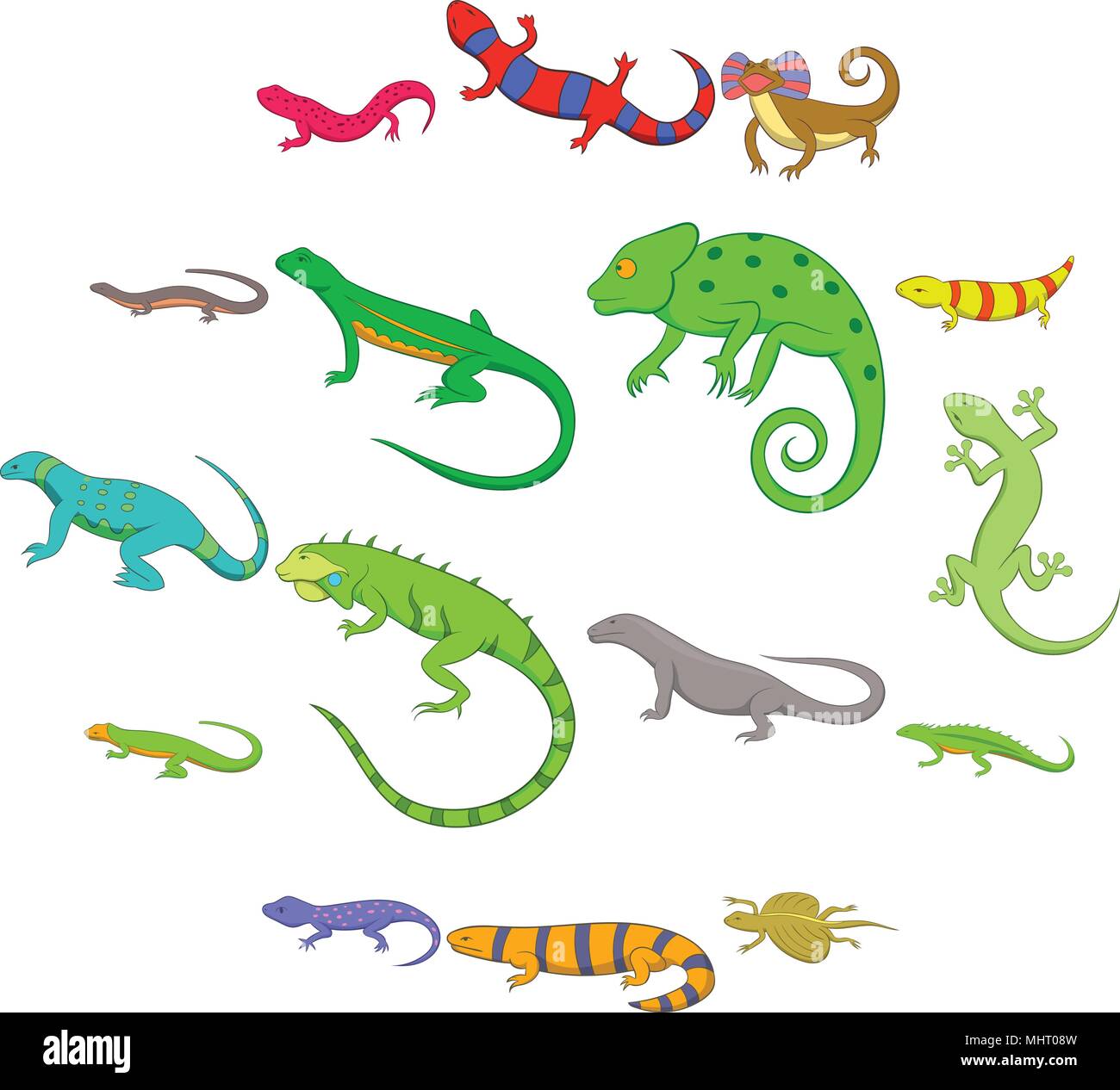 Lizard icons set, cartoon style Stock Vector Image & Art - Alamy