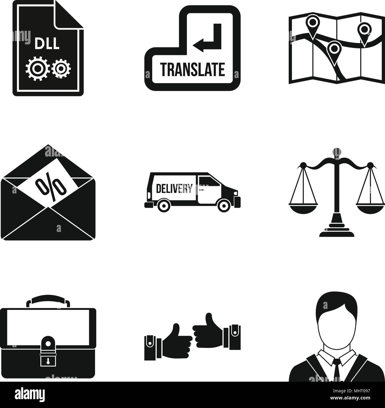 Work paper icons set, simple style Stock Vector Image & Art - Alamy