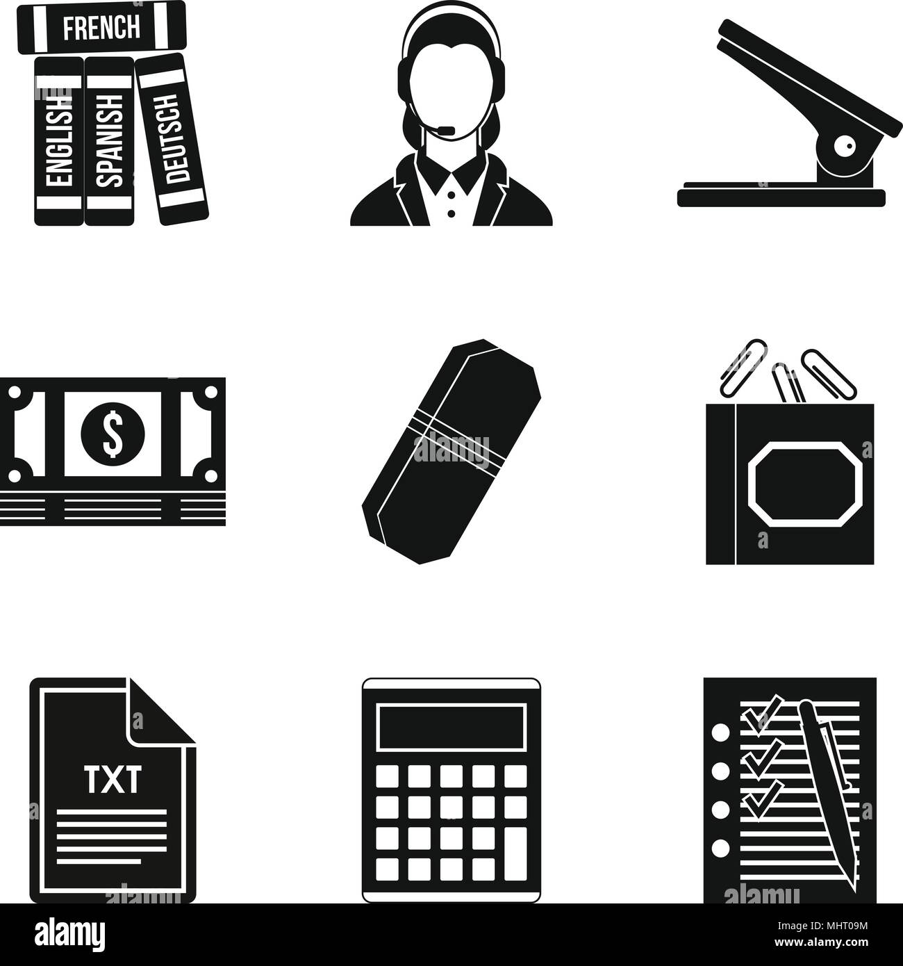 Paper icons set, simple style Stock Vector Image & Art - Alamy