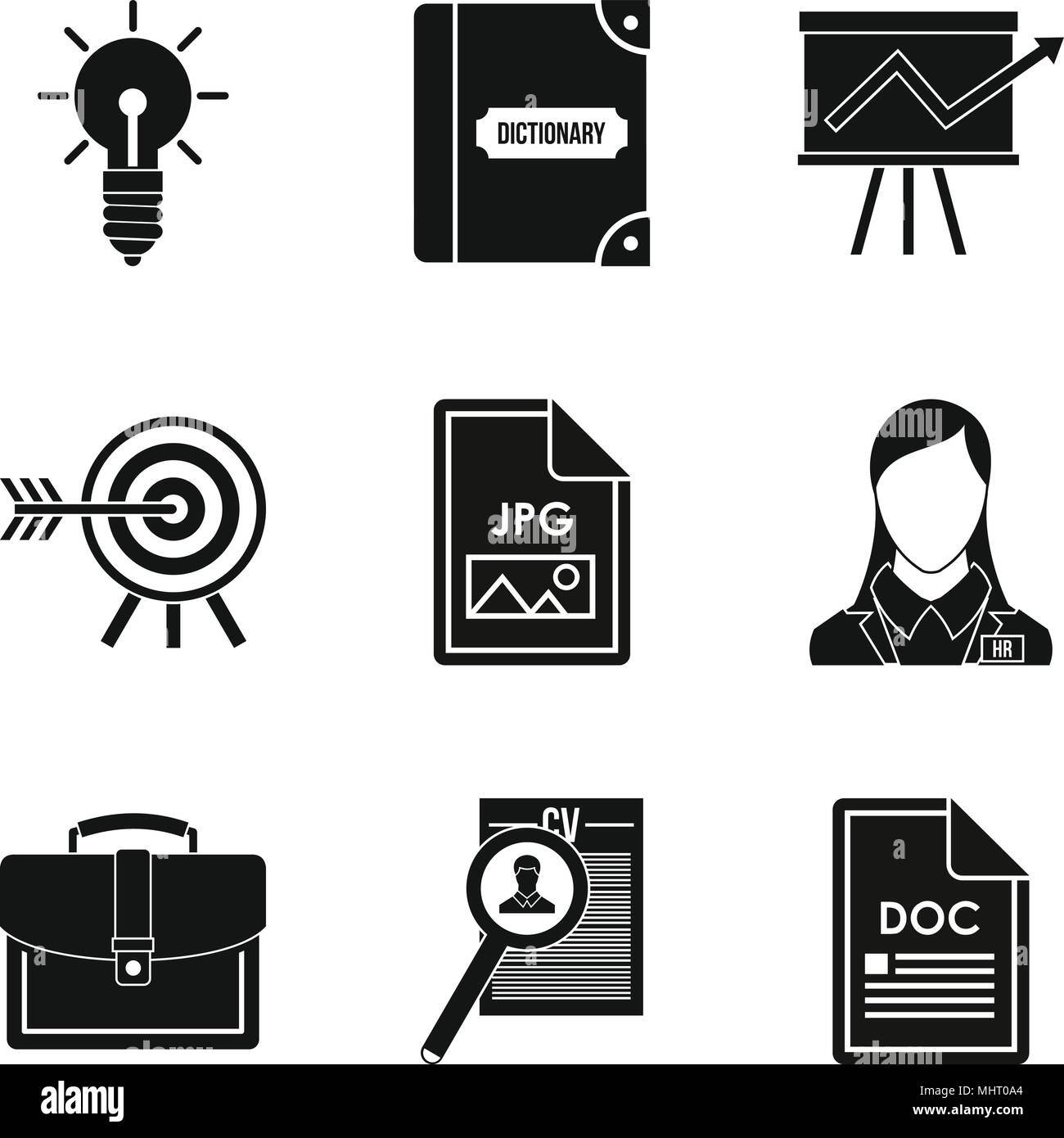 Work document icons set, simple style Stock Vector Image & Art - Alamy