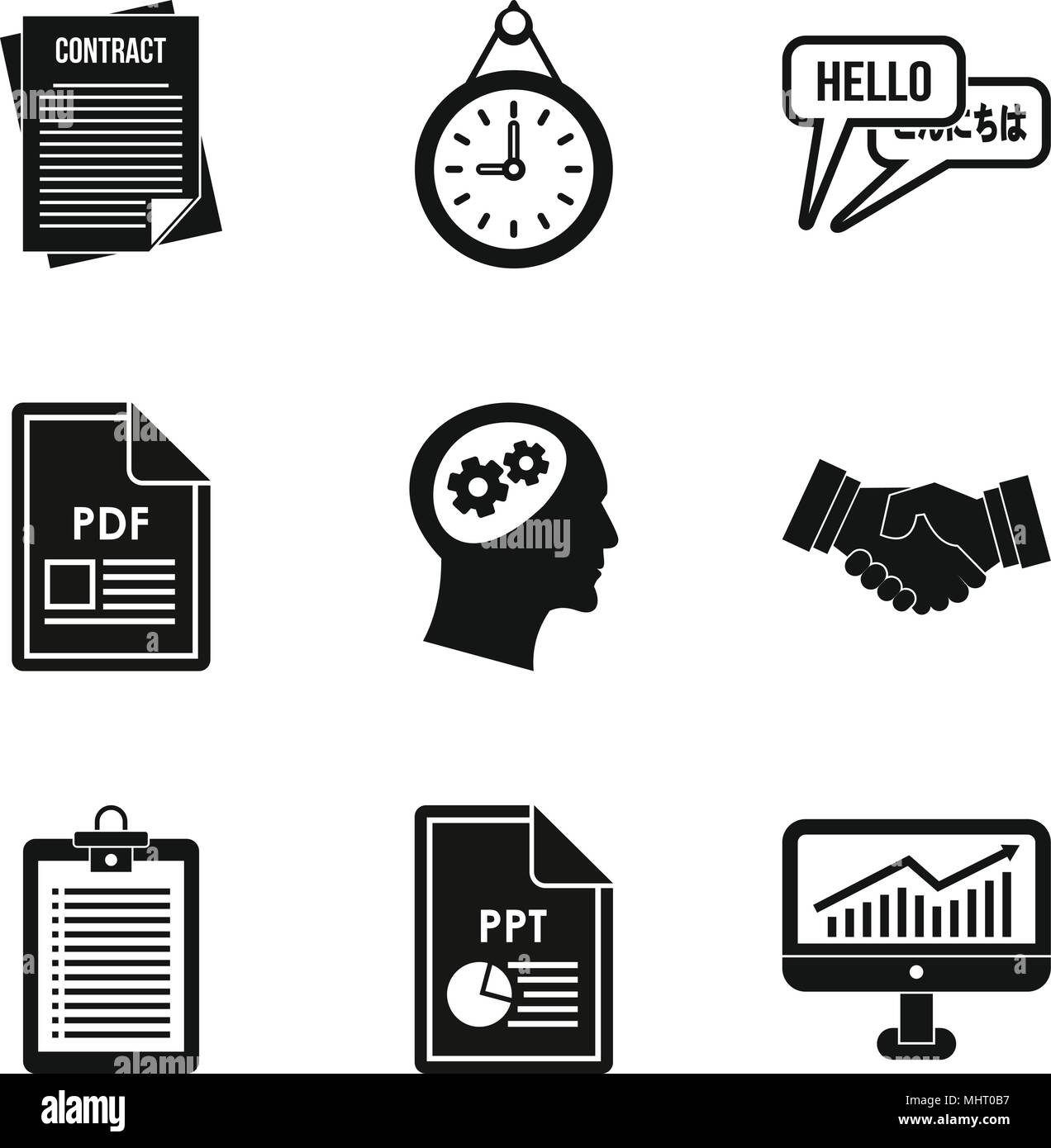 Classified document icons set, simple style Stock Vector Image & Art ...