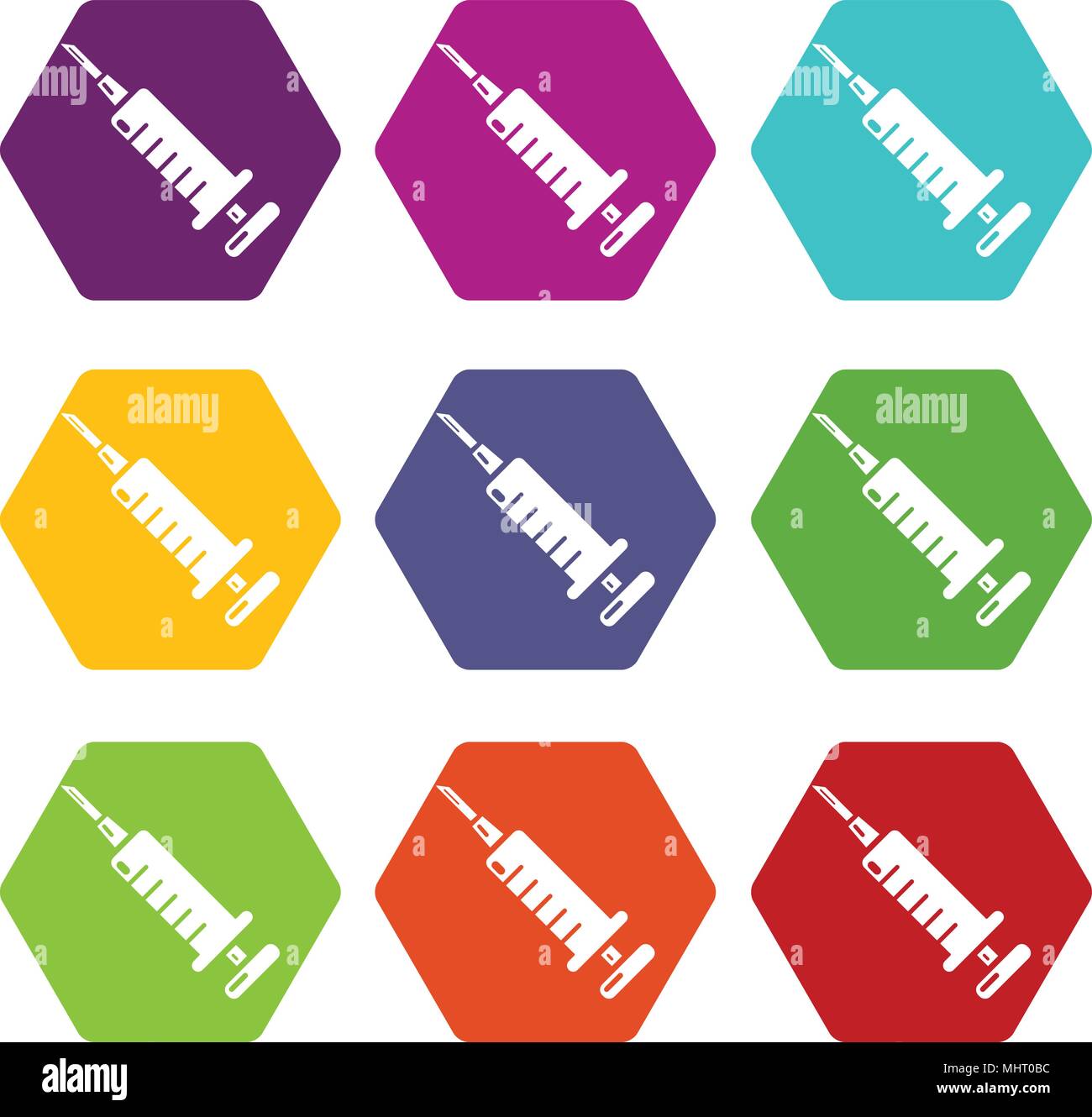 Syringe icons set 9 vector Stock Vector Image & Art - Alamy