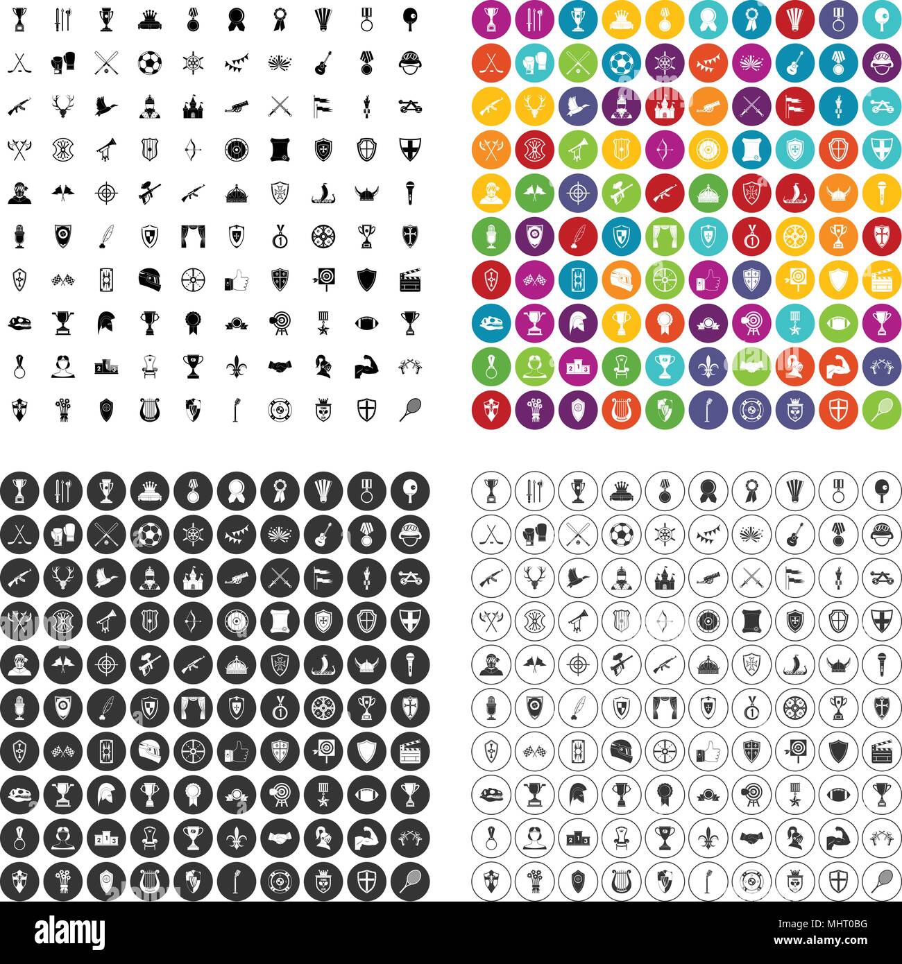 100 trophy and awards icons set vector variant Stock Vector Image & Art ...
