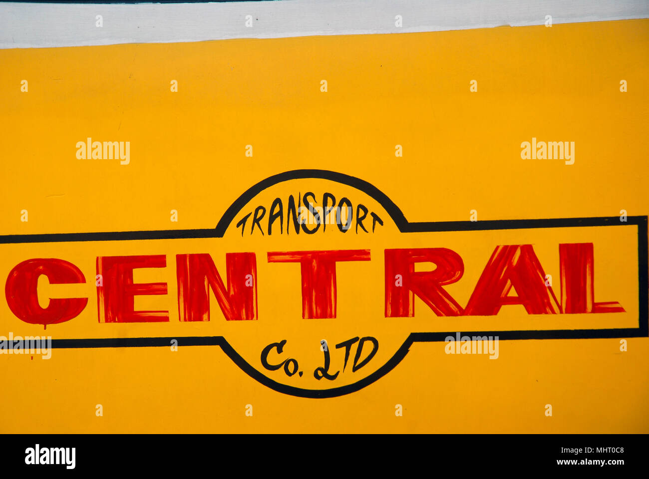 Central Transport Bus Sign, Suva, Fiji Stock Photo - Alamy