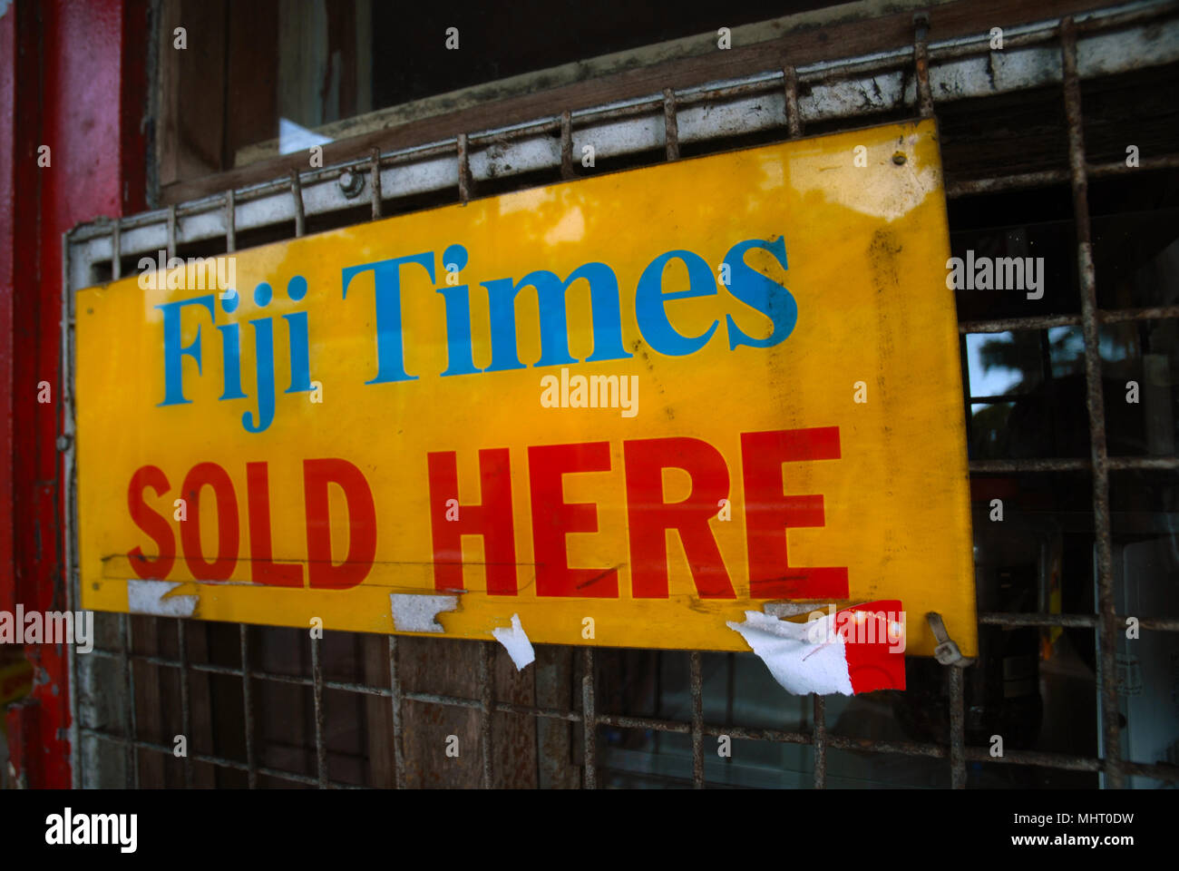 Fiji Times Newspaper Sold Here Sign, Suva, Fiji Stock Photo - Alamy