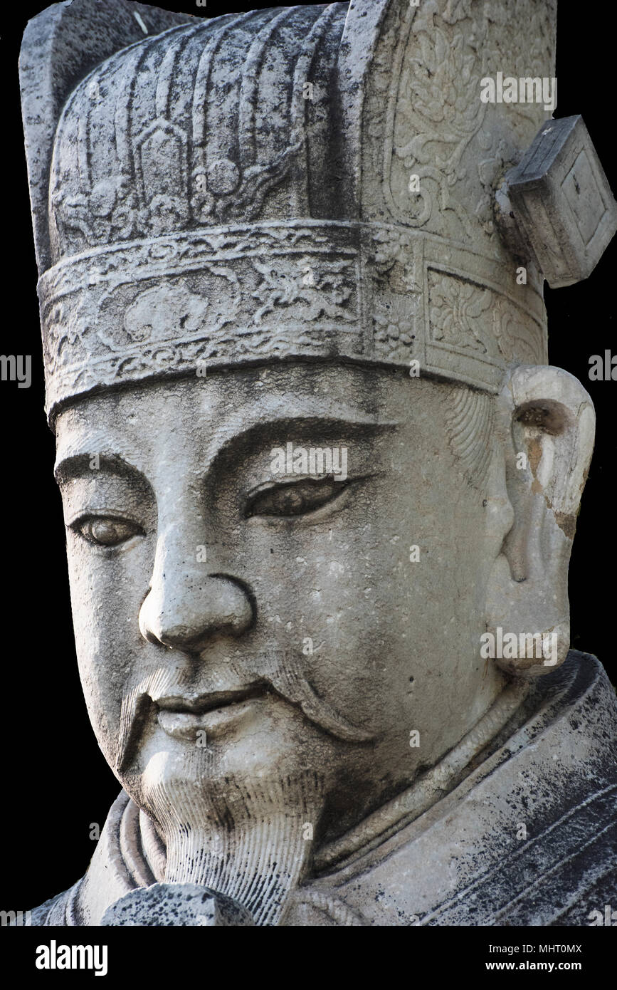 Civil officer stonetone statue in God Way Ming Tombs, Beijing.The Ming ...