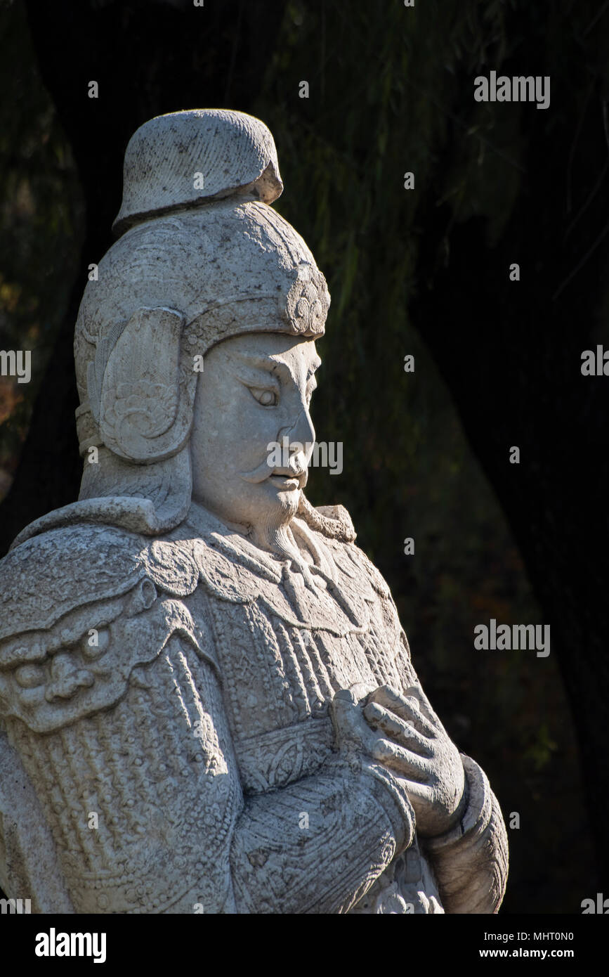 Stone statue in God Way Ming Tombs, Beijing.The Ming Tombs are the ...