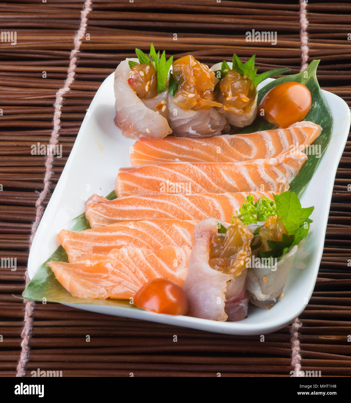 japanese cuisine. sashimi on background Stock Photo - Alamy