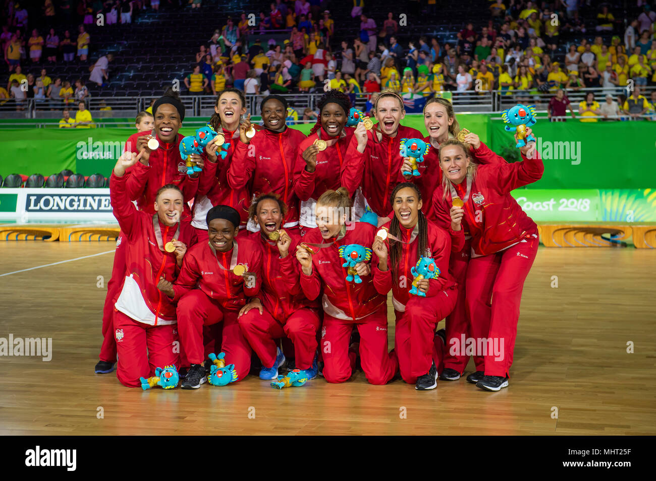 GOLD COAST, AUSTRALIA - APRIL 15: Gold medalists England pose during ...