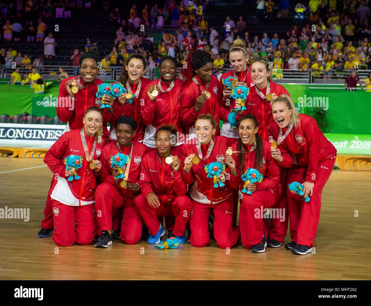GOLD COAST, AUSTRALIA - APRIL 15: Gold medalists England pose during ...