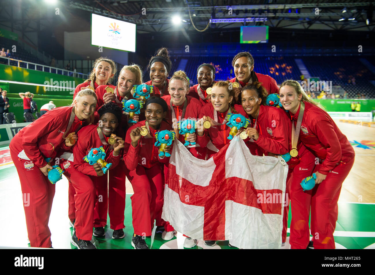 GOLD COAST, AUSTRALIA - APRIL 15: Gold medalists England pose during ...