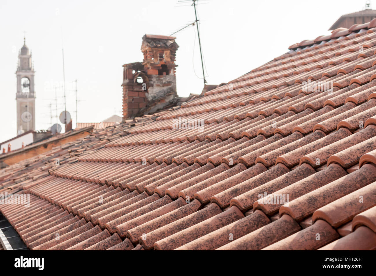 red roofs of Italyan town Lomazzo Stock Photo - Alamy