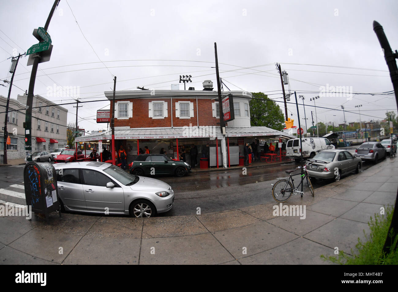 PHILADELPHIA, USA - APRIL 24 2017 - Town Traffic and congested highways ...