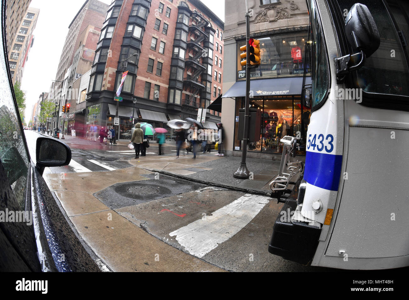 PHILADELPHIA, USA - APRIL 24 2017 - Town Traffic and congested highways ...
