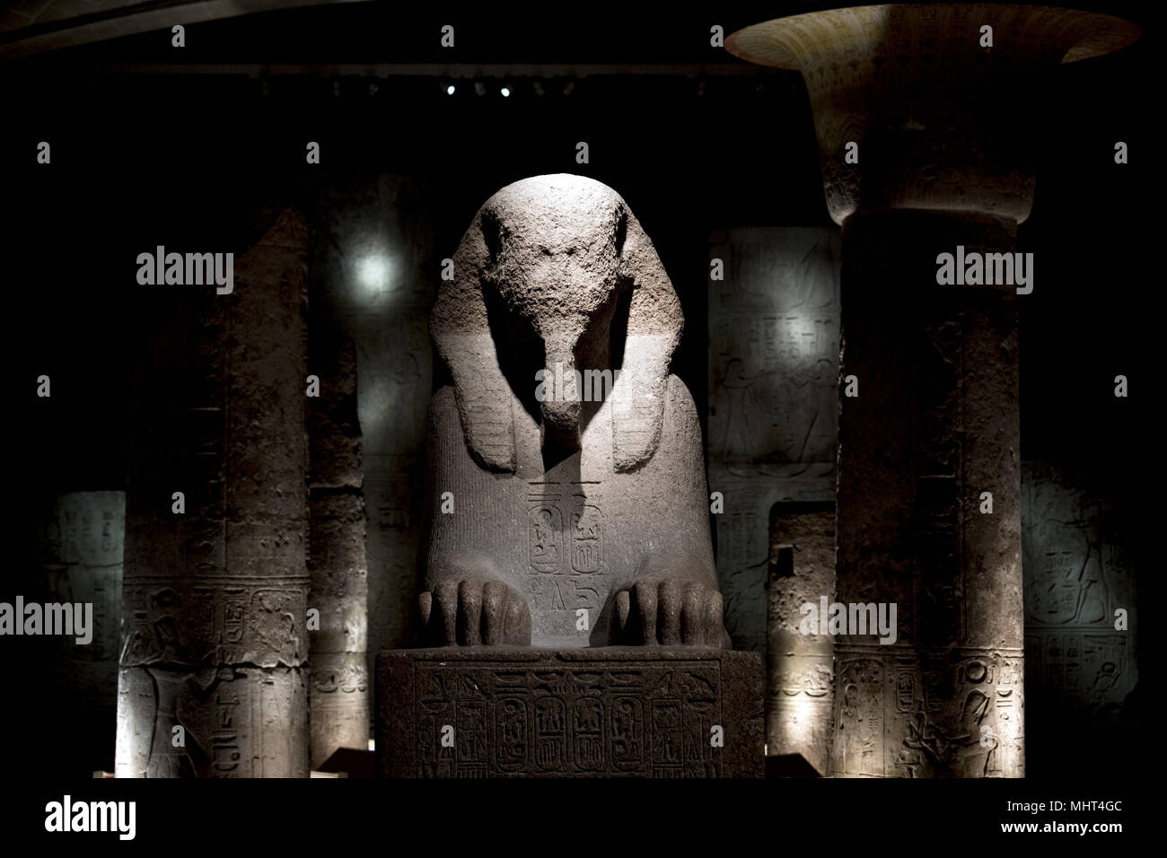 Sphinx ancient egyptian statue isolated on black Stock Photo - Alamy