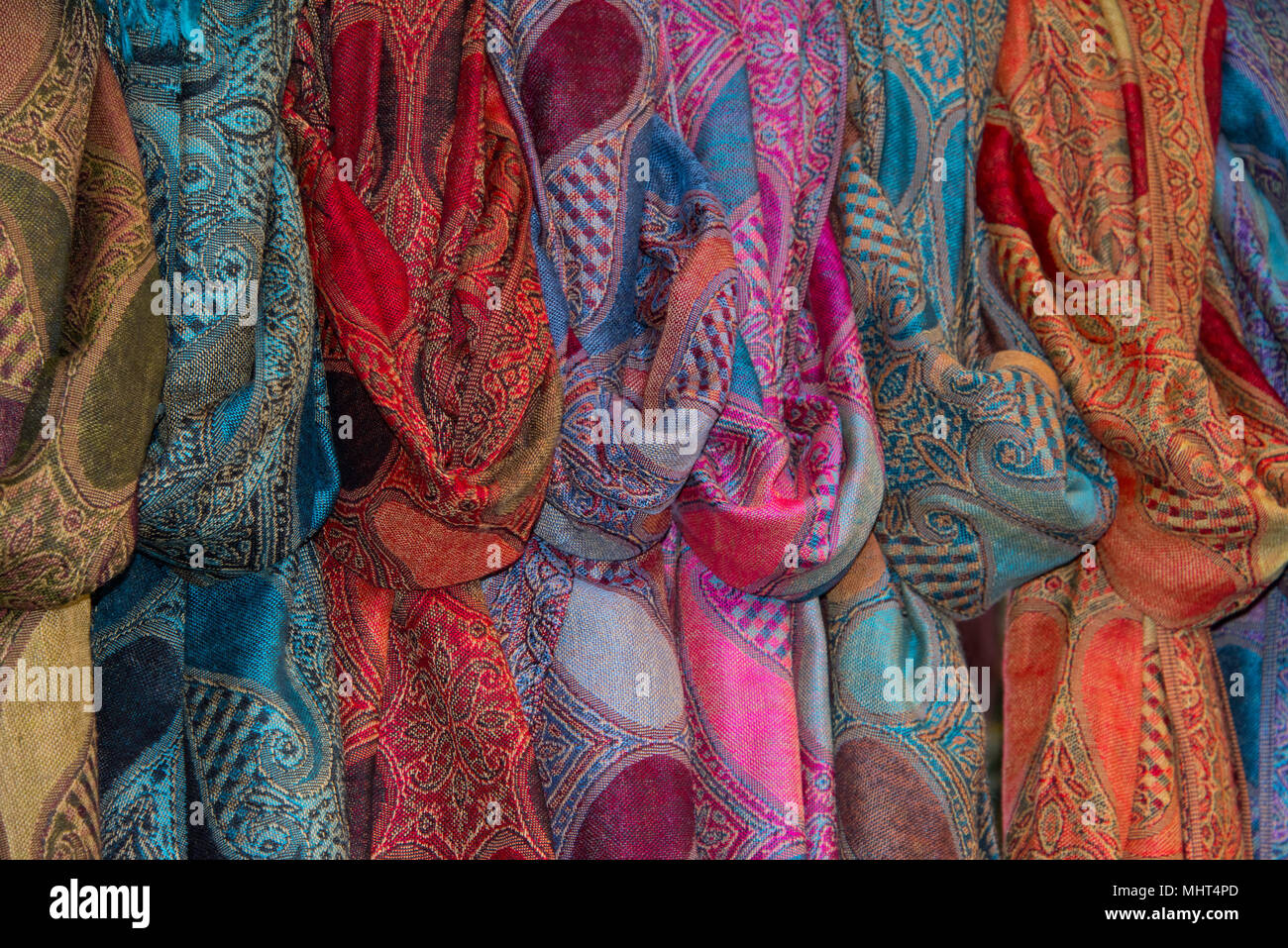 Various different colors silk fabric cloth Stock Photo - Alamy