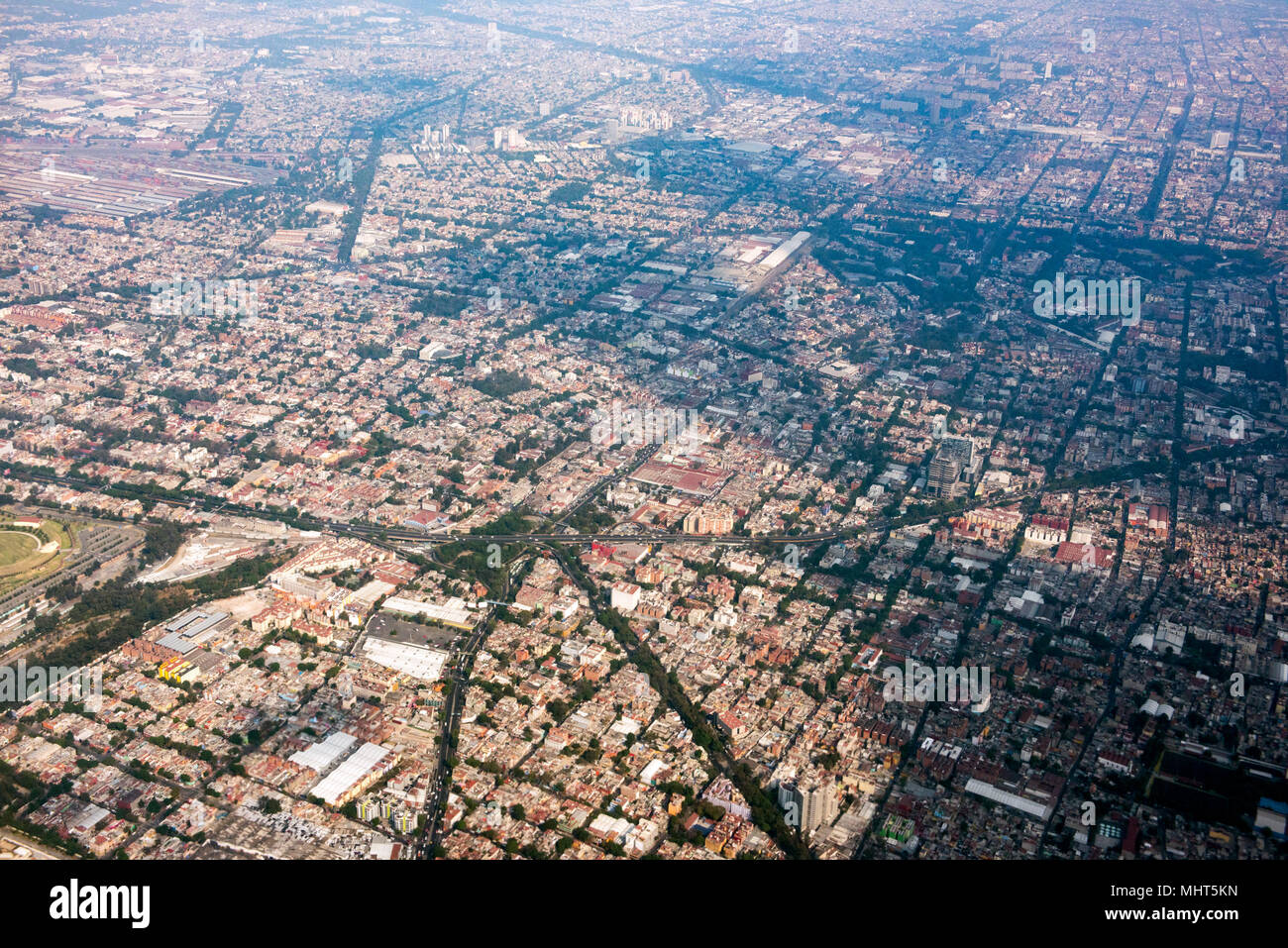 mexico city aerial view landscape from airplane Stock Photo - Alamy