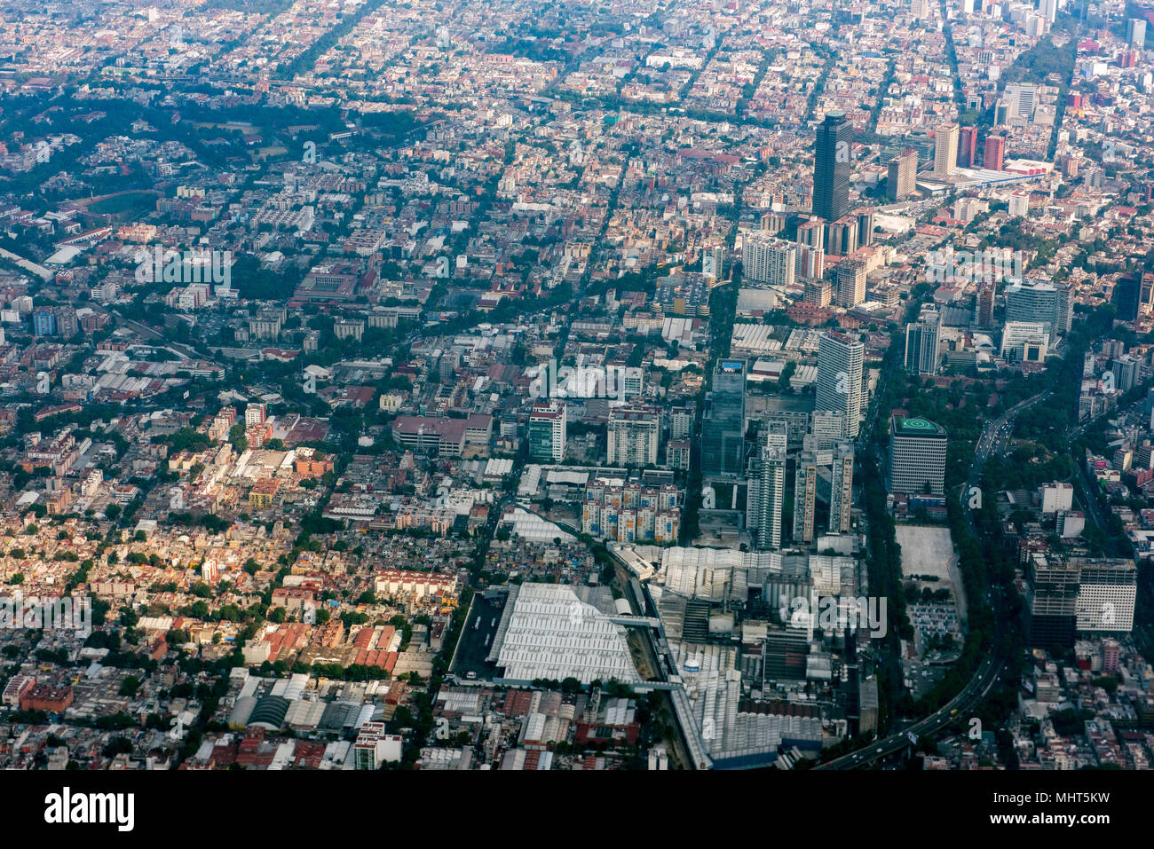 mexico city aerial view landscape from airplane Stock Photo - Alamy