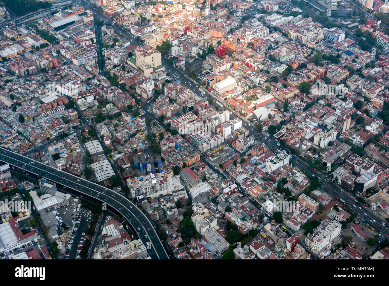 mexico city aerial view cityscape landscape from airplane Stock Photo - Alamy