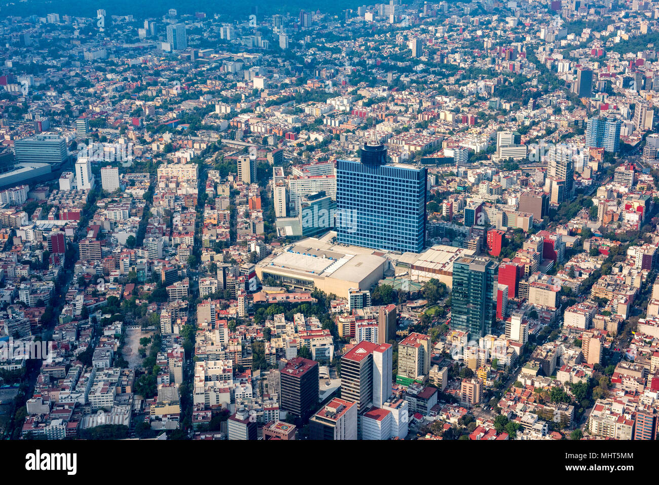 mexico city aerial view cityscape landscape from airplane Stock Photo ...