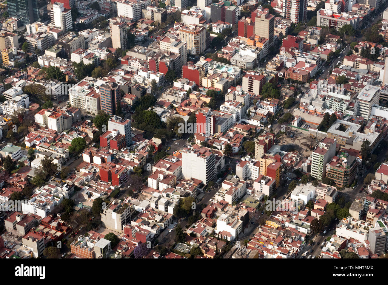 mexico city aerial view landscape from airplane Stock Photo - Alamy