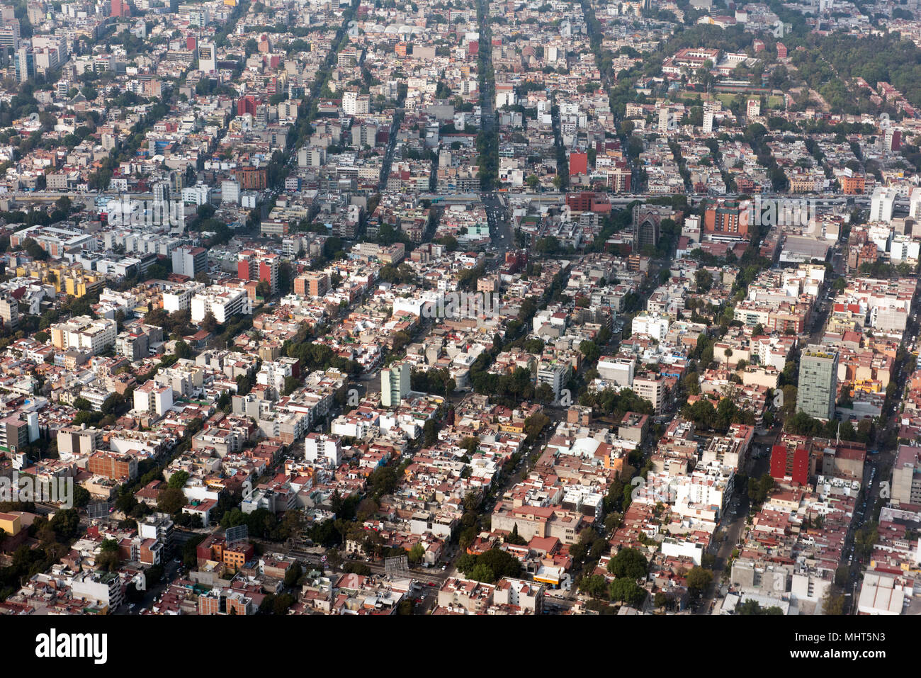 mexico city aerial view landscape from airplane Stock Photo - Alamy