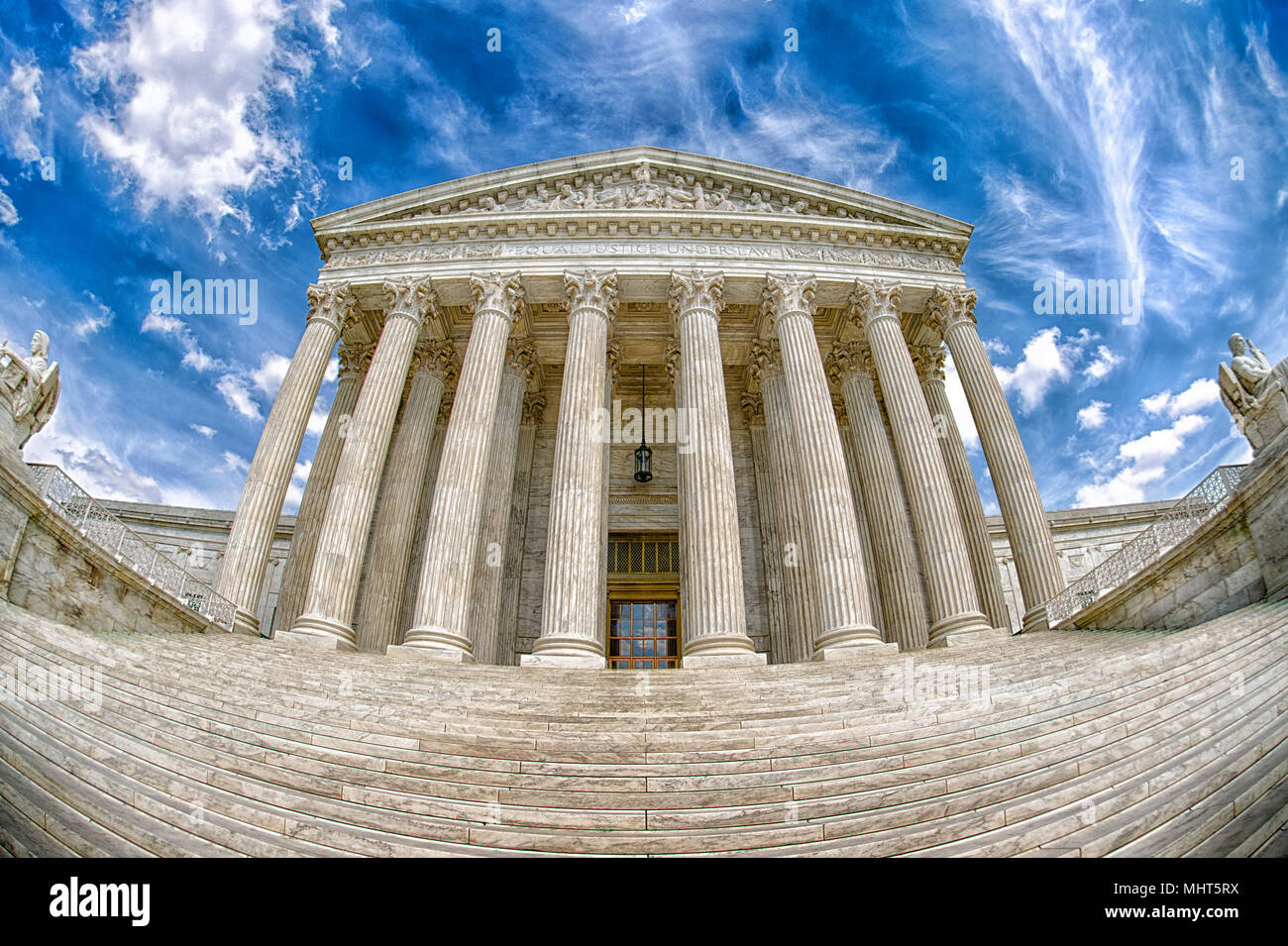 Washington DC Supreme Court facade equal justice under the law on sunny ...