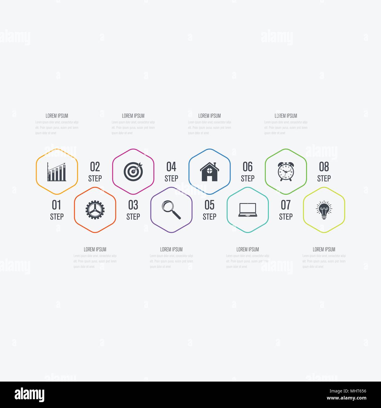 Vector illustration infographics 8 options Stock Vector Image & Art - Alamy