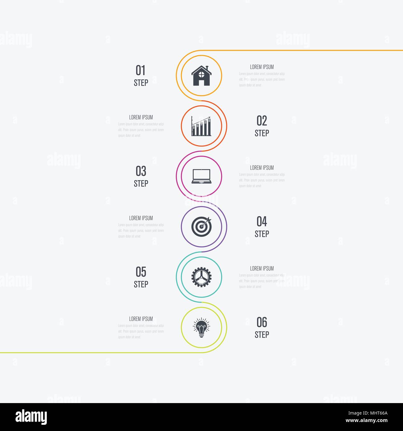 Vector illustration infographics 6 options Stock Vector Image & Art - Alamy