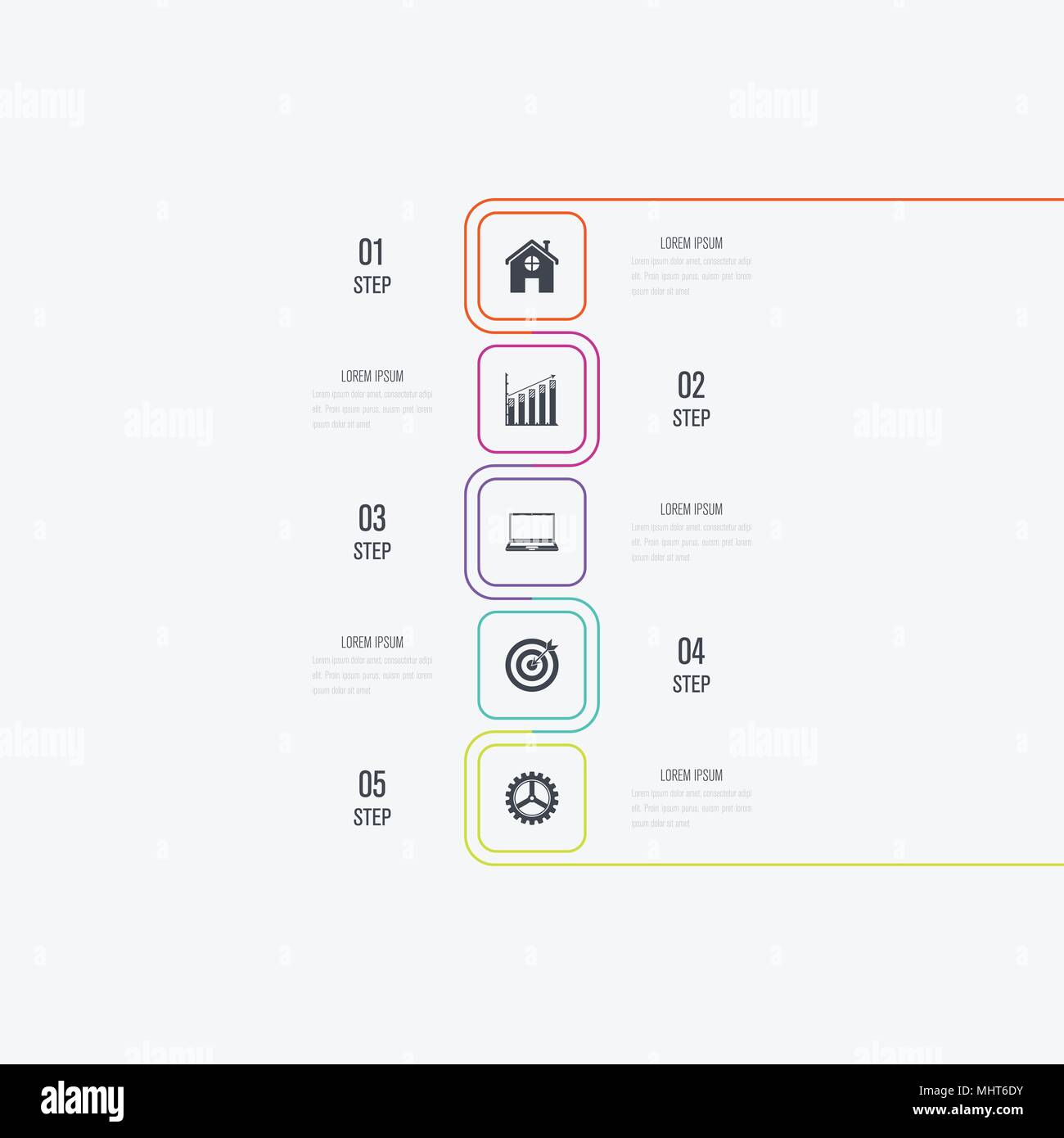 Vector illustration infographics 5 options Stock Vector Image & Art - Alamy