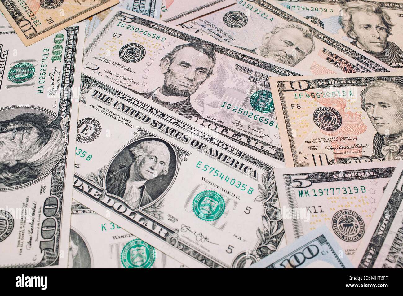 Mixed dollar, money background Stock Photo - Alamy